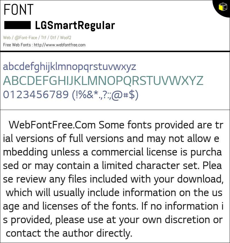 LG Smart Regular Fonts Downloads - WebFontFree.Com