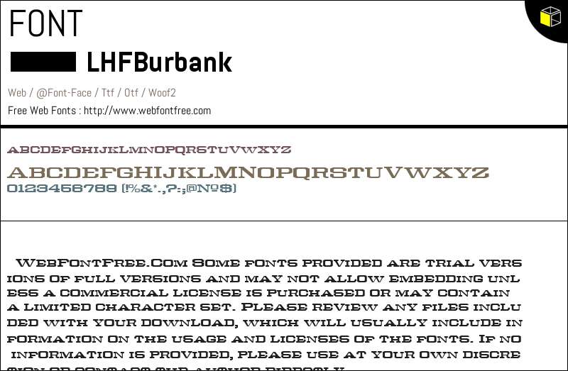 LHF Burbank Fonts Downloads - WebFontFree.Com