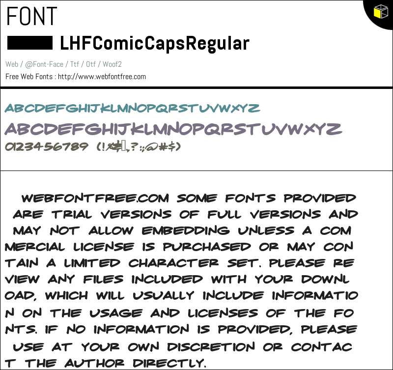 LHF Comic Caps Regular Fonts Downloads - WebFontFree.Com
