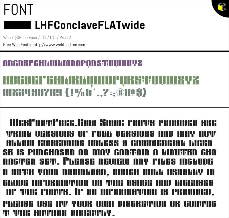 LHF Conclave FLAT wide Fonts Downloads - WebFontFree.Com