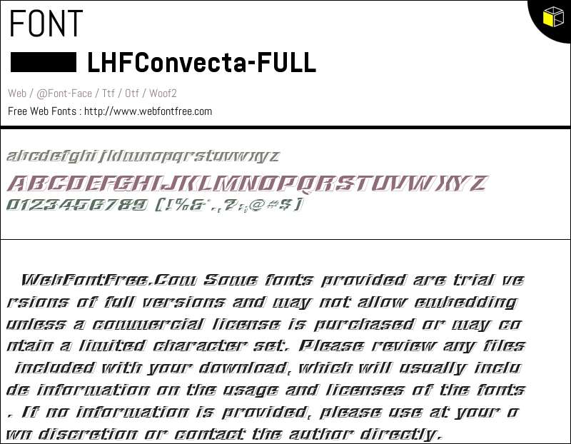 LHF Convecta FULL Fonts Downloads - WebFontFree.Com