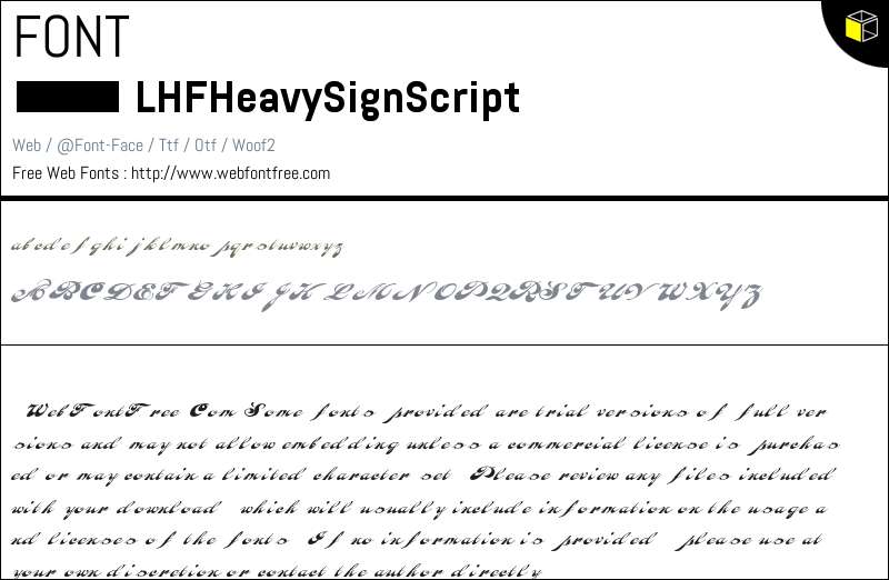 LHF Heavy Sign Script Fonts Downloads - WebFontFree.Com