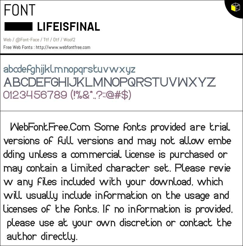 LIFE IS FINAL Fonts Downloads - WebFontFree.Com