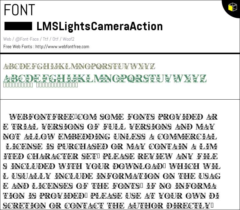 LMS Lights, Camera, Action Fonts Downloads - WebFontFree.Com