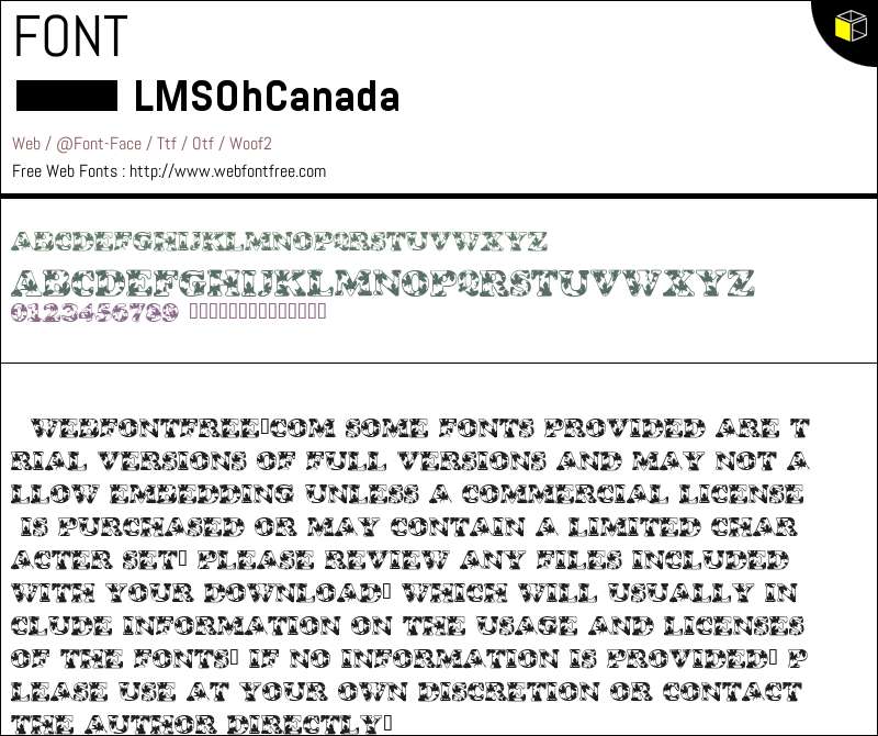 LMS Oh Canada Fonts Downloads - WebFontFree.Com