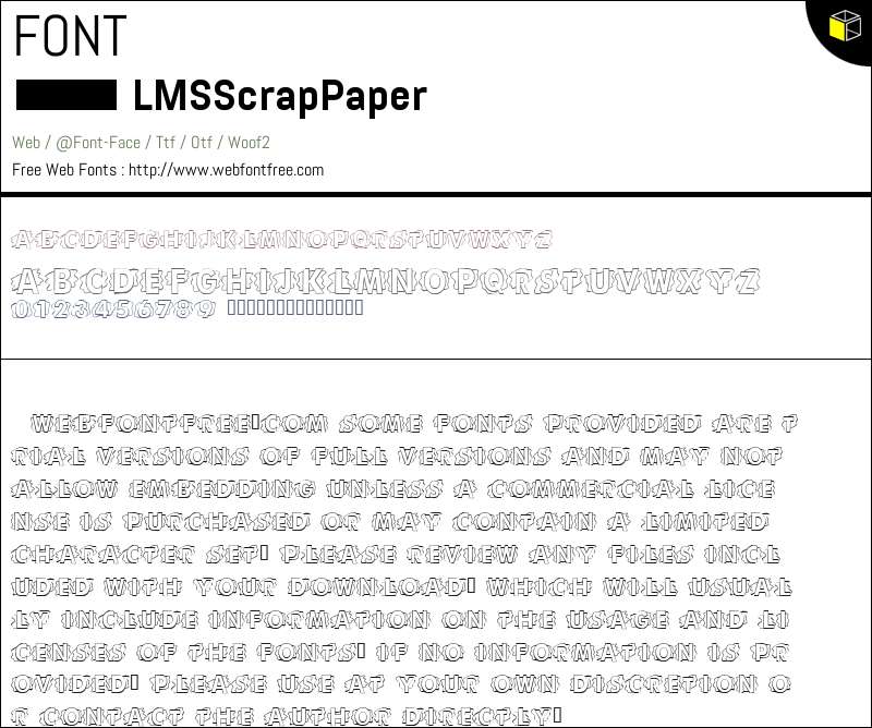 LMS Scrap Paper Fonts Downloads - WebFontFree.Com