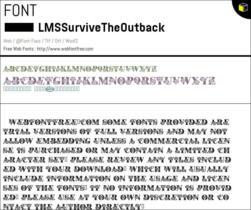 LMS Survive The Outback Fonts Downloads - WebFontFree.Com