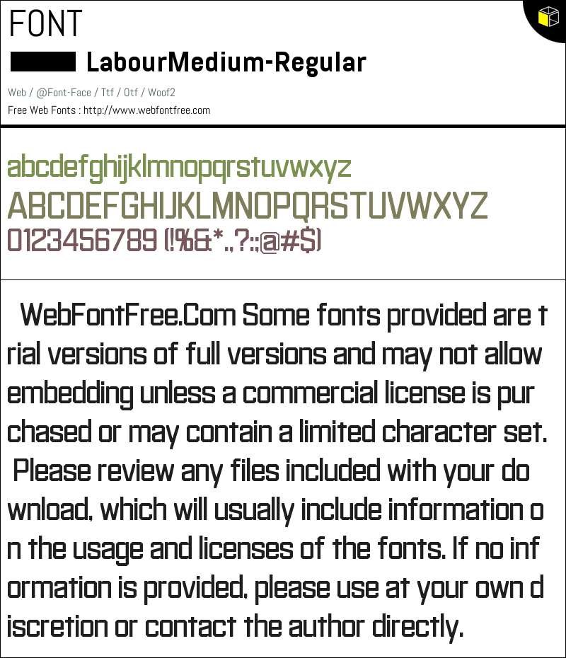Labour Medium Fonts Downloads - WebFontFree.Com