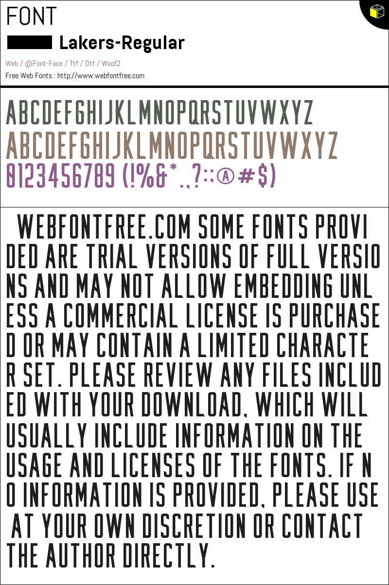 Lakers-Regular 字体 下载 - WebFontFree.Com