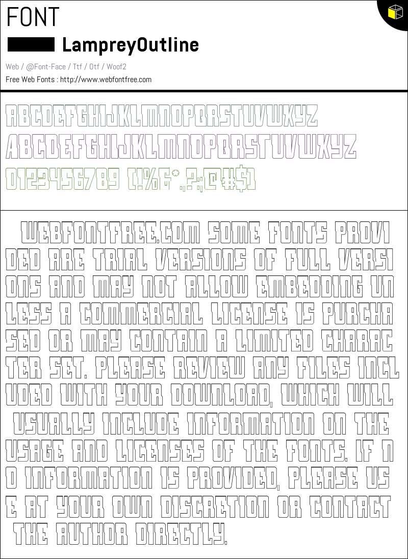 Lamprey Outline Regular Fonts Downloads - WebFontFree.Com