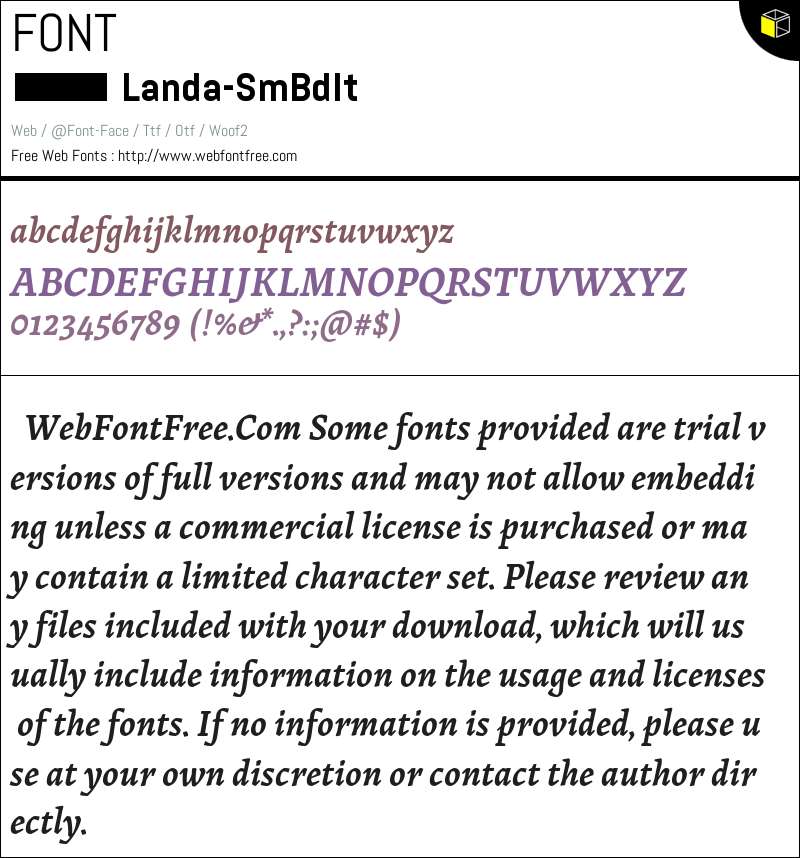 Landa SemiBold Fonts Downloads - WebFontFree.Com