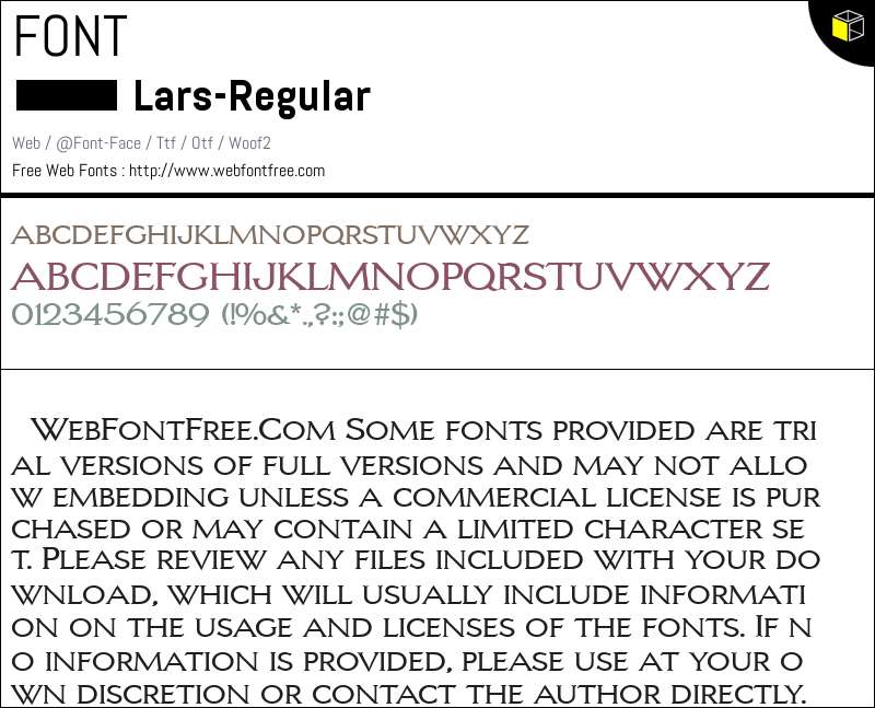 Lars-Regular DB Fonts Downloads - WebFontFree.Com