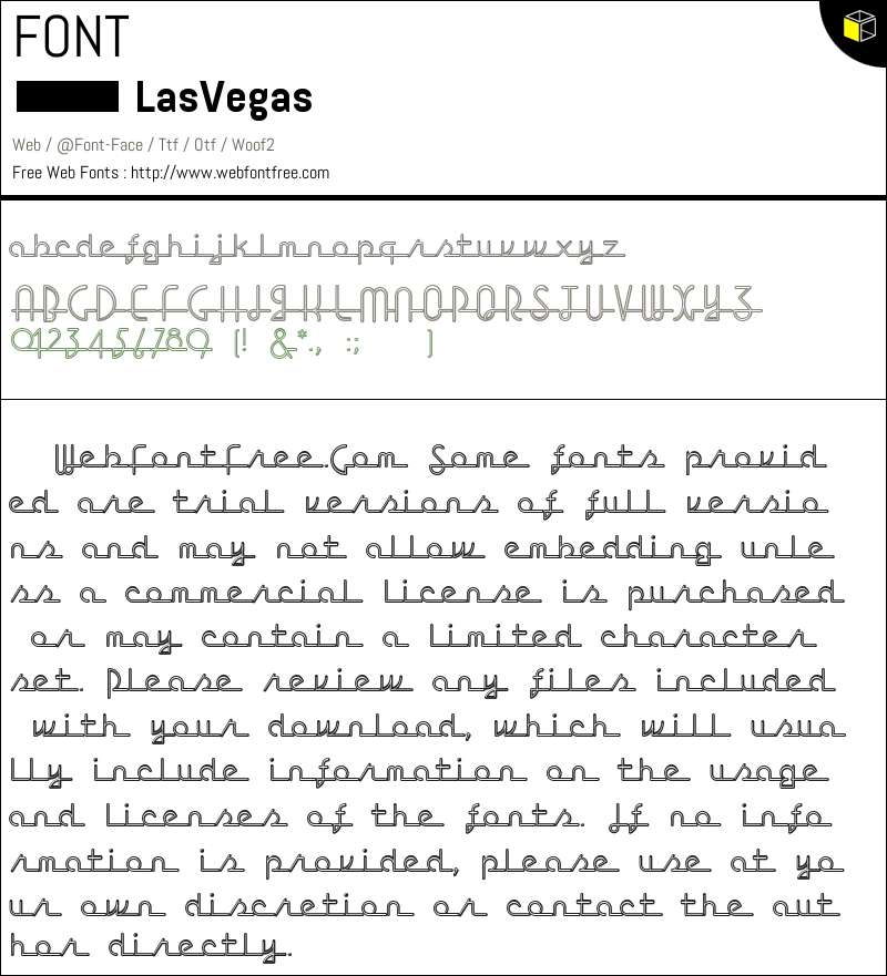 Las Vegas Fonts Downloads - WebFontFree.Com