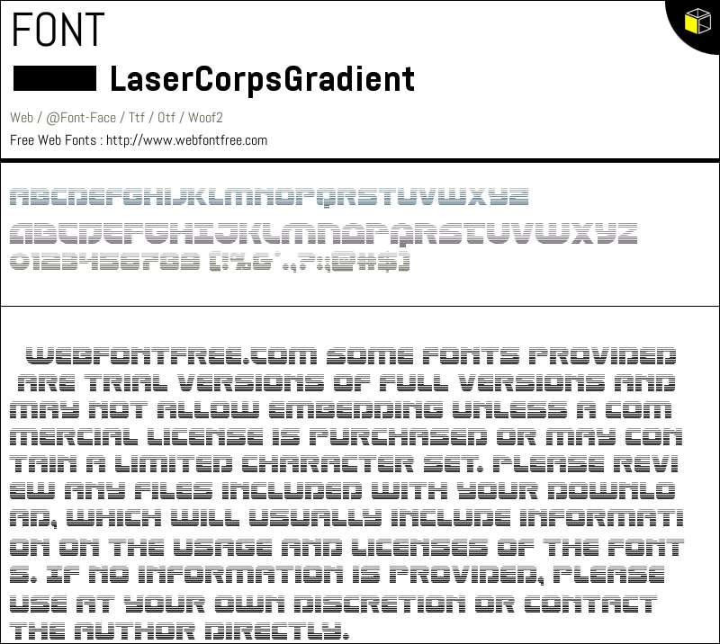 Laser Corps Gradient Fonts Downloads - WebFontFree.Com