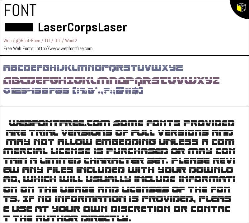 Laser Corps Laser Fonts Downloads - WebFontFree.Com