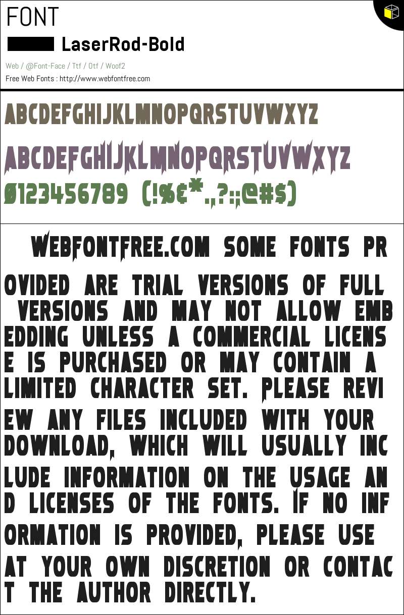 Laser Rod Bold Fonts Downloads - WebFontFree.Com