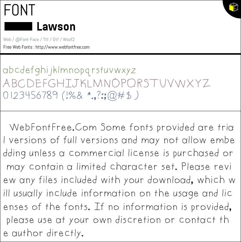 Lawson Fonts Downloads - WebFontFree.Com
