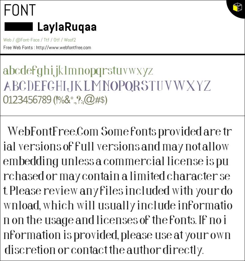 Layla Ruqaa Fonts Downloads - WebFontFree.Com