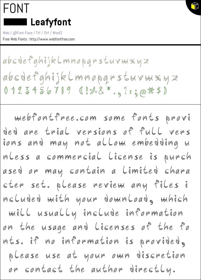 Leafy font Fonts Downloads - WebFontFree.Com