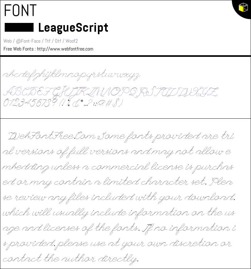 League Script 字体 下载 - WebFontFree.Com