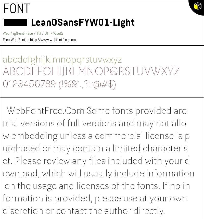 Lean O Sans FY W01 Light Fonts Downloads - WebFontFree.Com