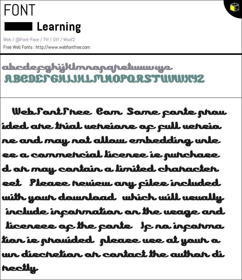 Learning Fonts Downloads - WebFontFree.Com