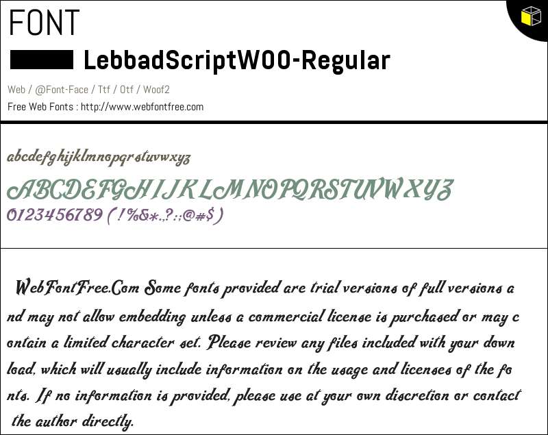 Lebbad Script W00 Regular Fuentes Descargar - WebFontFree.Com
