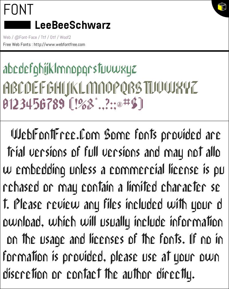 LeeBee Schwarz Fonts Downloads - WebFontFree.Com