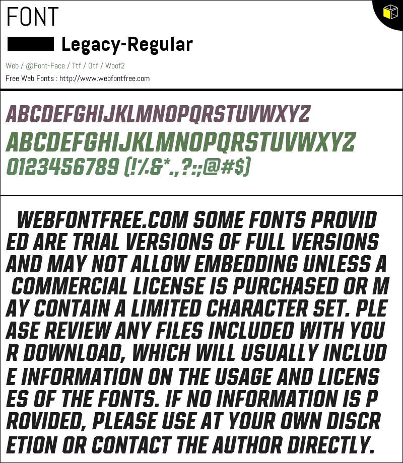 Legacy Regular Fonts Downloads - WebFontFree.Com