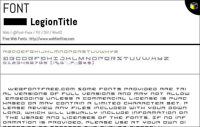 Legion Title Fonts Downloads - WebFontFree.Com