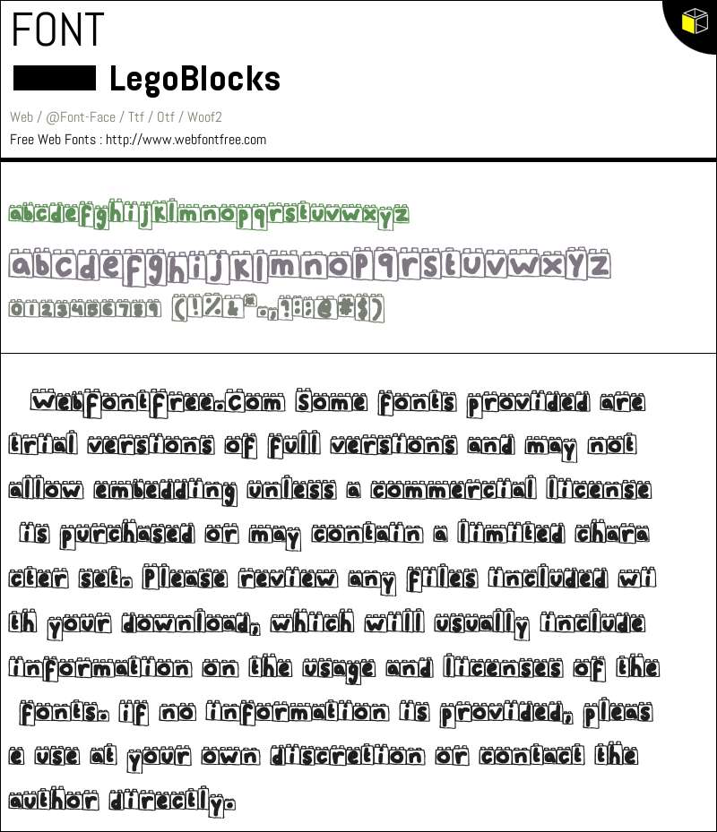 Lego Blocks Fonts Downloads - WebFontFree.Com