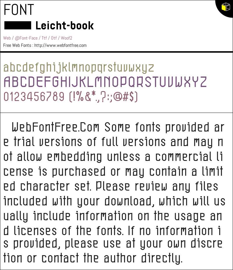 Leicht book Fonts Downloads - WebFontFree.Com