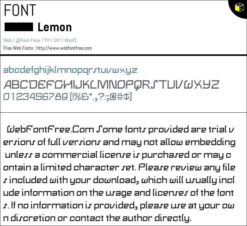 Lemon Regular Fonts Downloads - WebFontFree.Com