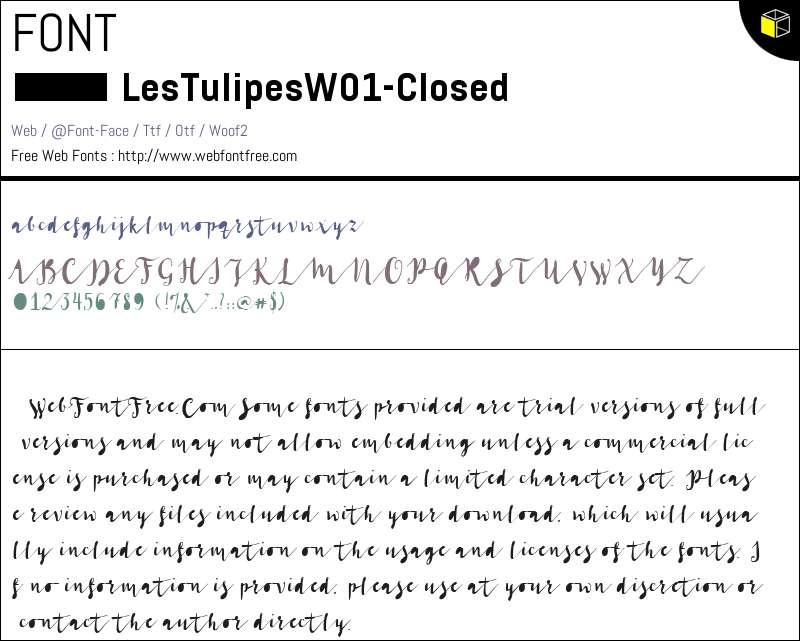 Les Tulipes W01 Closed Fonts Downloads - WebFontFree.Com