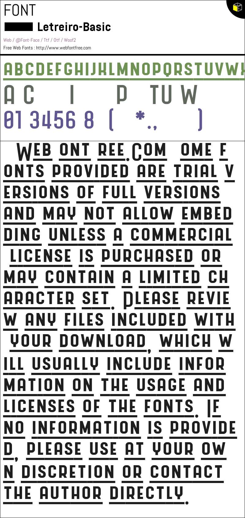 Letreiro-Basic Fonts Downloads - WebFontFree.Com