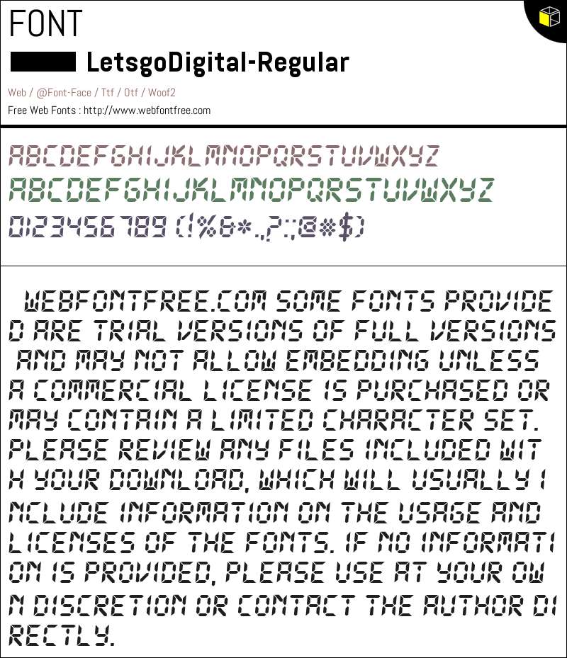 Let's go Digital Regular Fonts Downloads - WebFontFree.Com