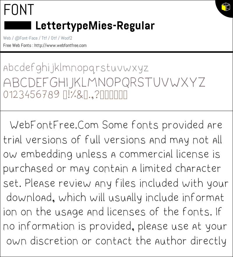 Lettertype Mies Regular Fonts Downloads - WebFontFree.Com