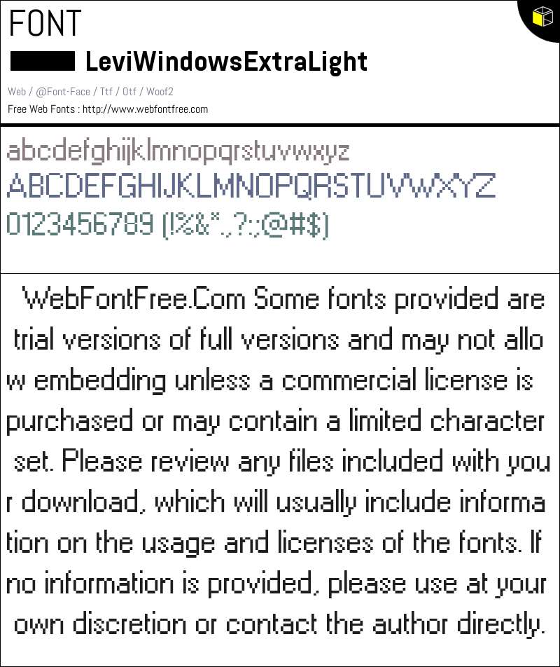 LeviWindows ExtraLight Fuentes Descargar - WebFontFree.Com