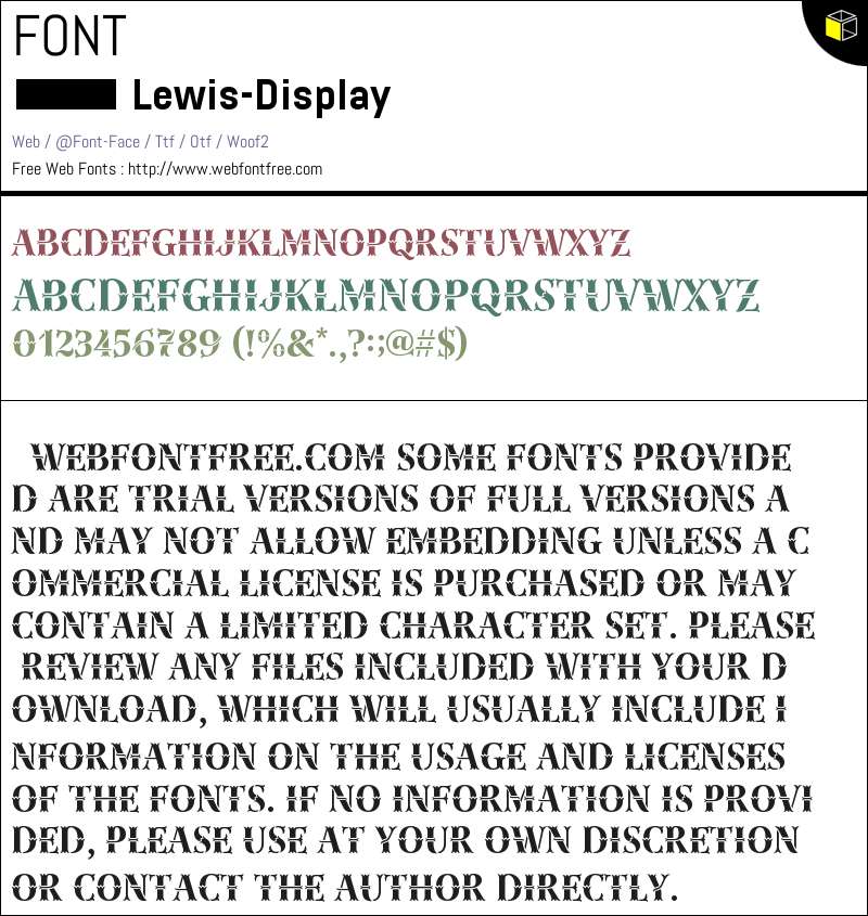 Lewis-Display Fonts Downloads - WebFontFree.Com