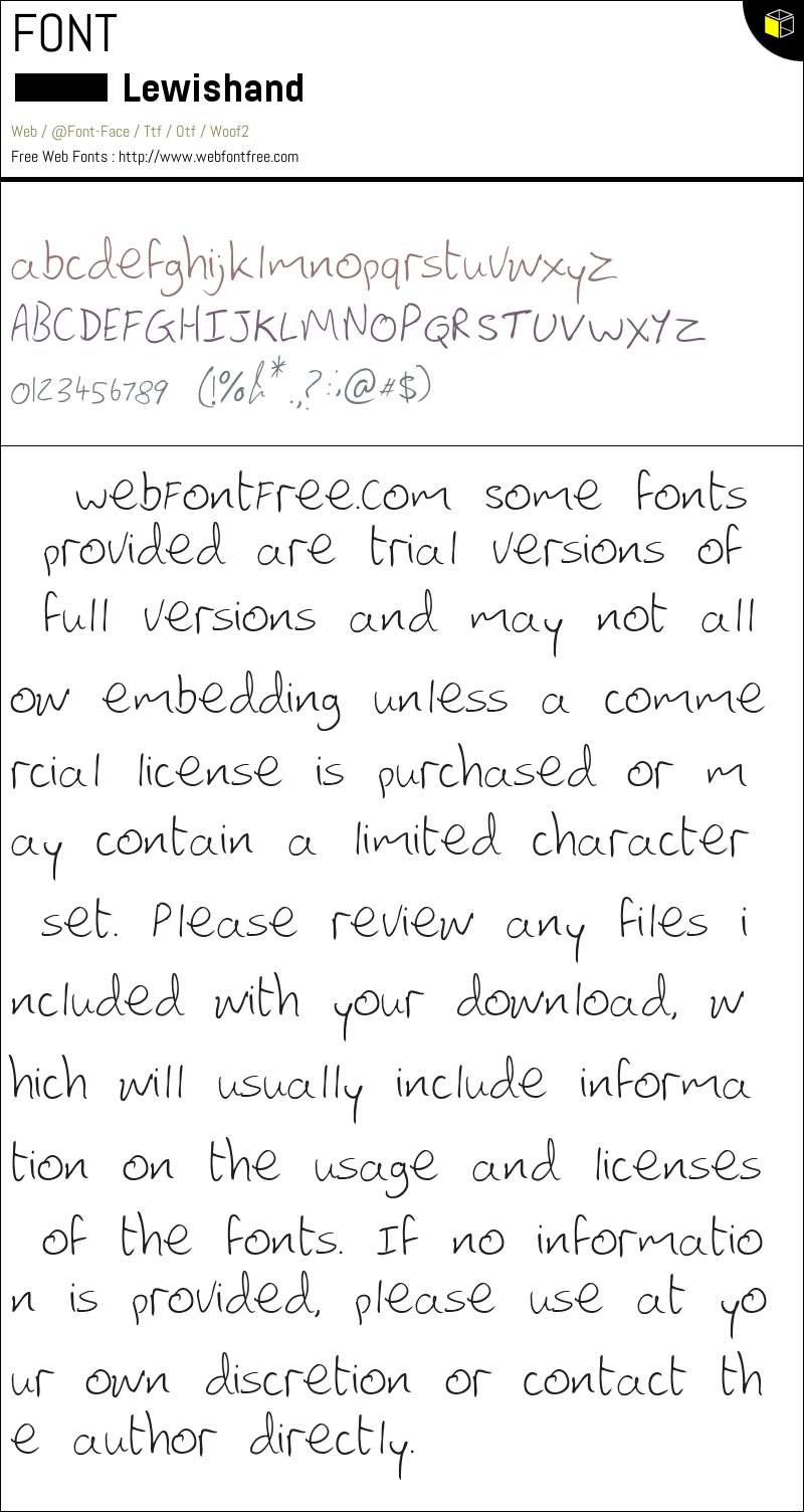 Lewis hand Fonts Downloads - WebFontFree.Com