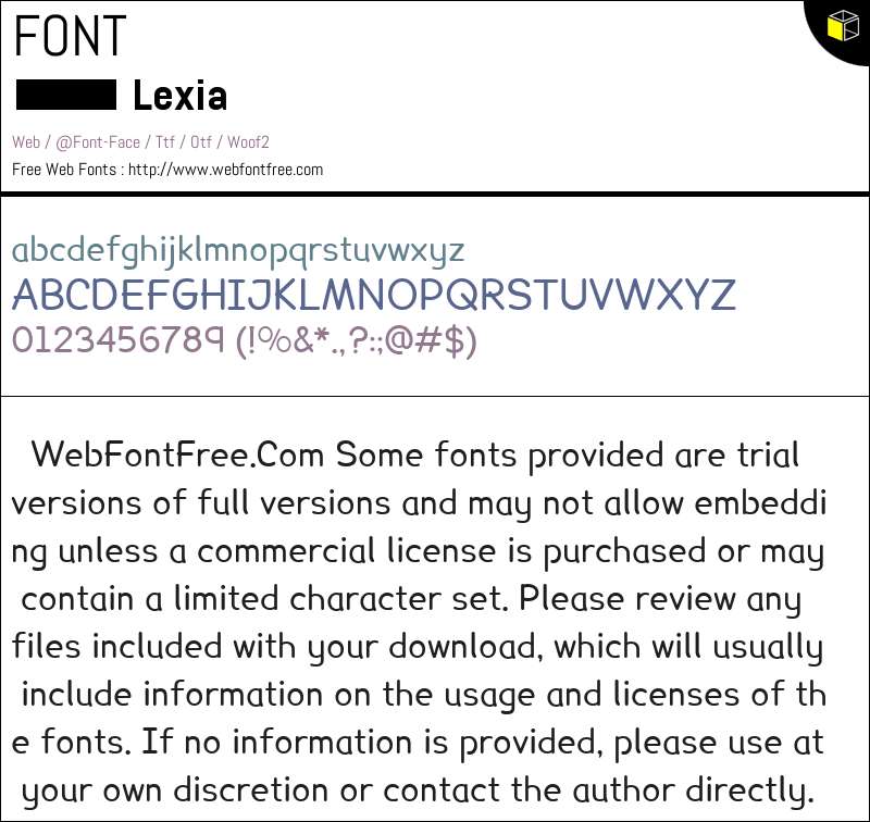 Lexia Fonts Downloads - WebFontFree.Com