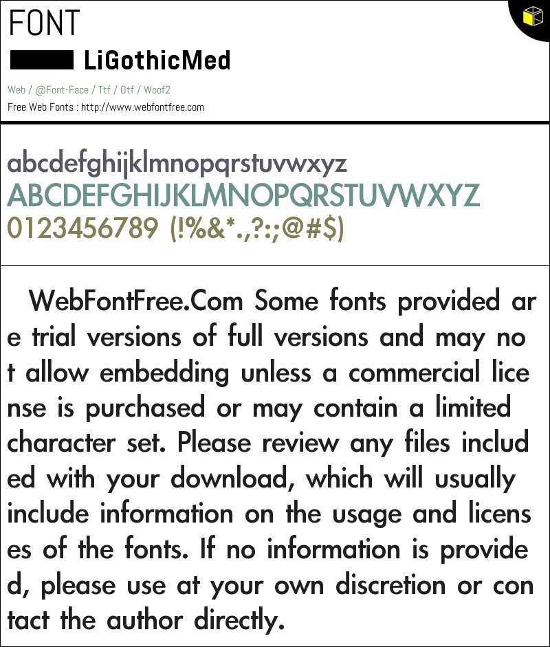 Apple LiGothic Medium 字体 下载 - WebFontFree.Com