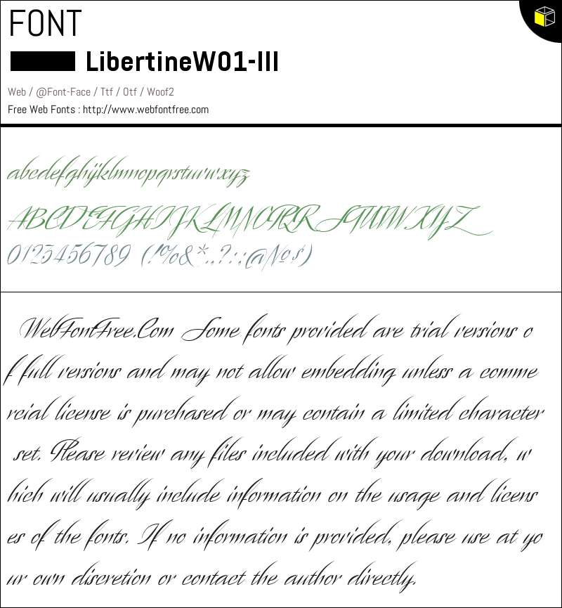 Libertine W01 III Fonts Downloads - WebFontFree.Com