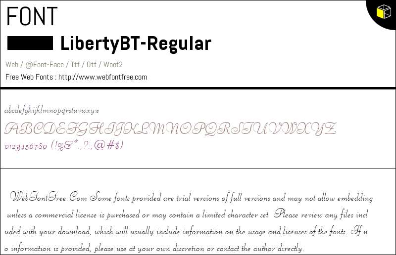 Liberty BT Fonts Downloads - WebFontFree.Com