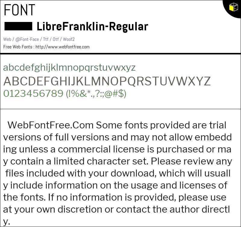 Libre Franklin Fonts Downloads - WebFontFree.Com