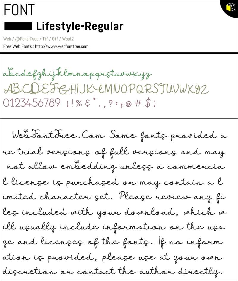 Lifestyle Regular Fonts Downloads - WebFontFree.Com
