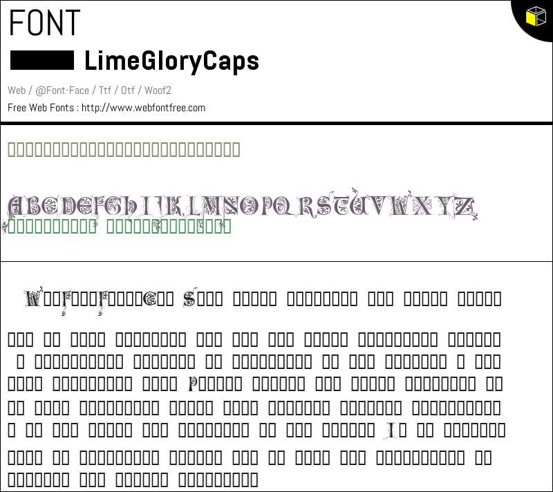 LimeGloryCaps Fonts Downloads - WebFontFree.Com