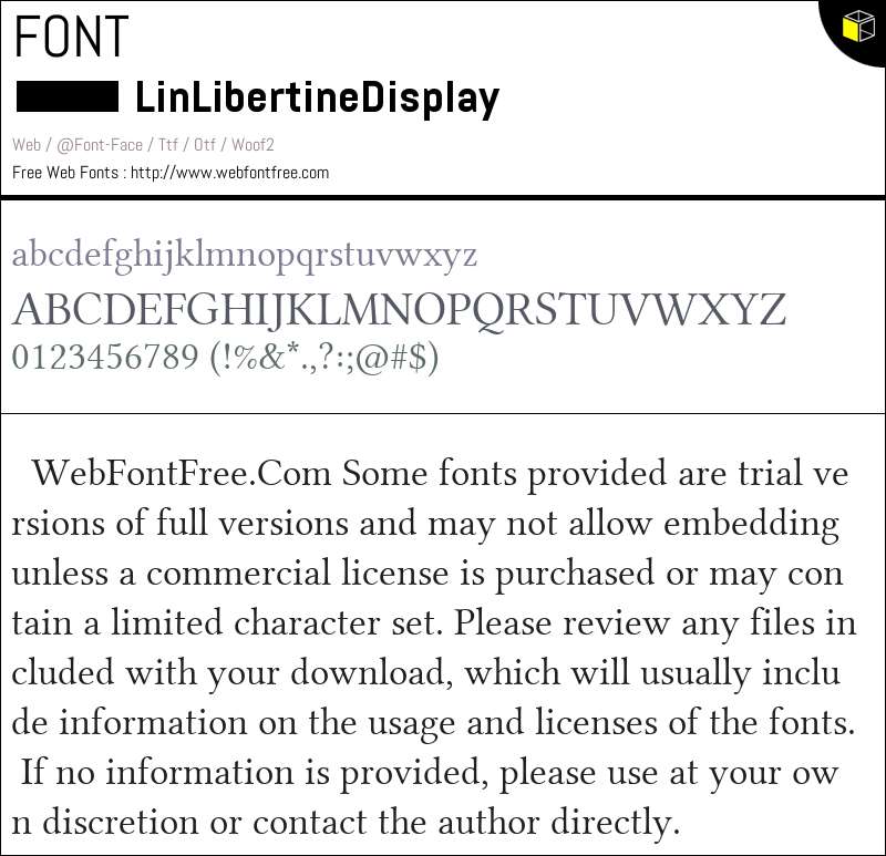 Linux Libertine Display Fonts Downloads - WebFontFree.Com