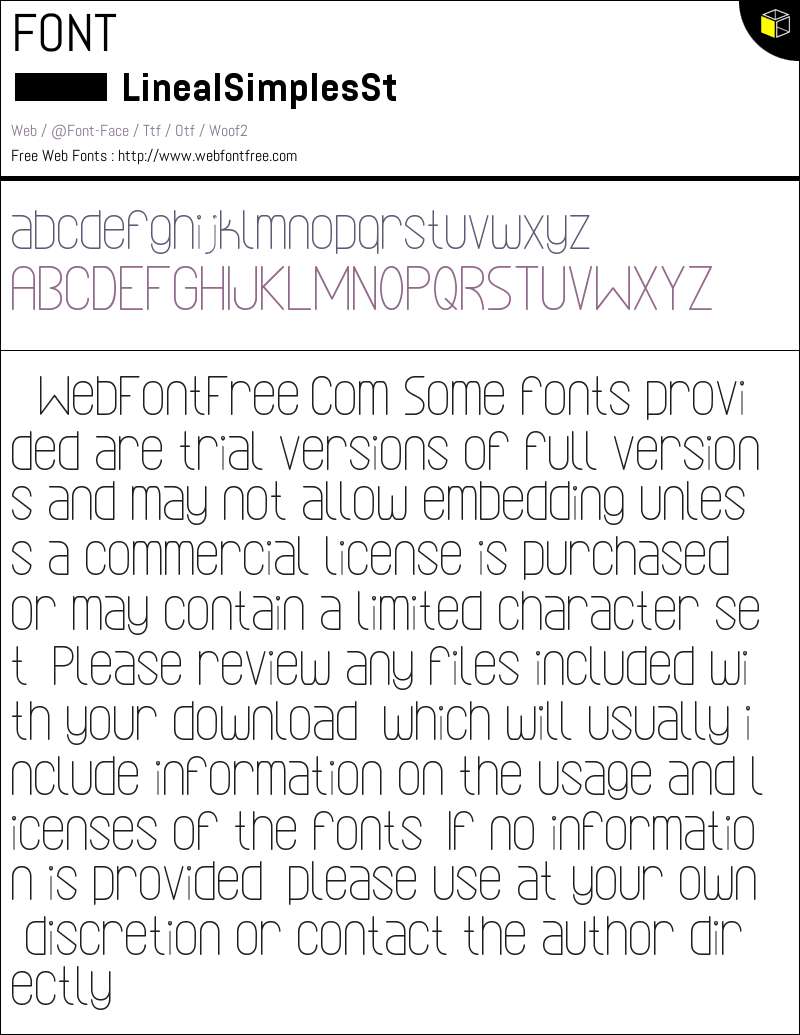 Lineal Simples St Fonts Downloads - WebFontFree.Com