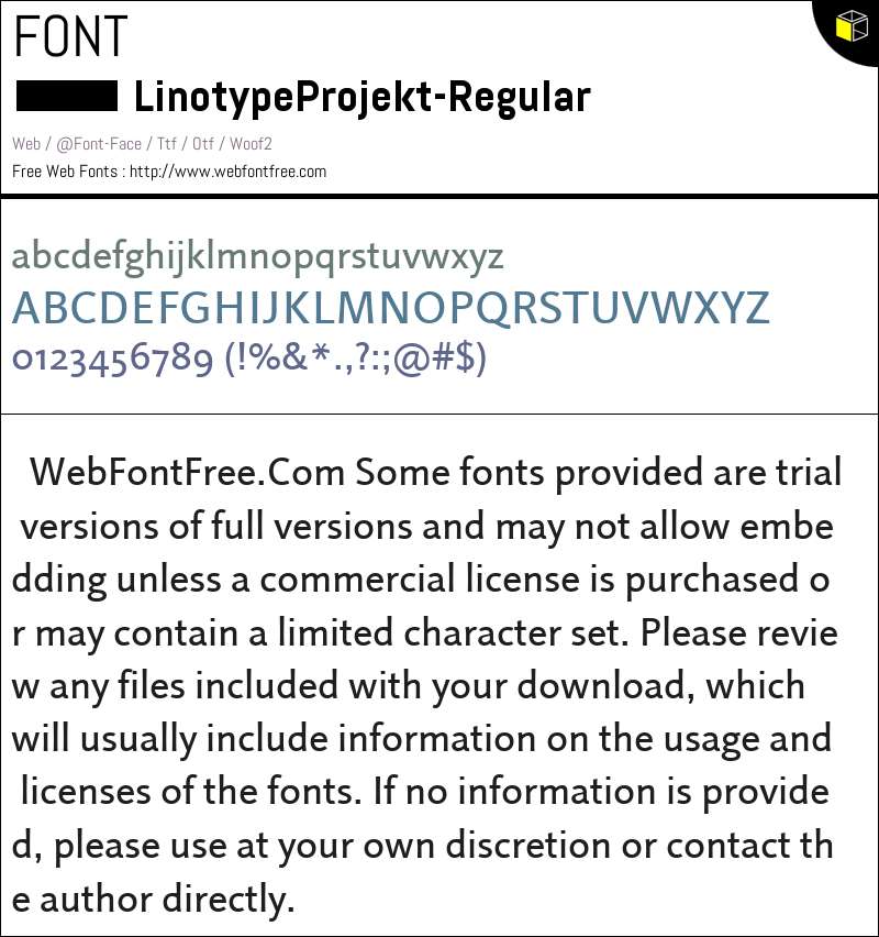 Linotype Projekt Regular Fonts Downloads - WebFontFree.Com